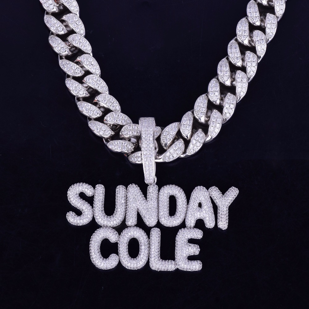 Personalized shiny Name Pendants Necklaces Big bail Hip Hop Jewelry ...