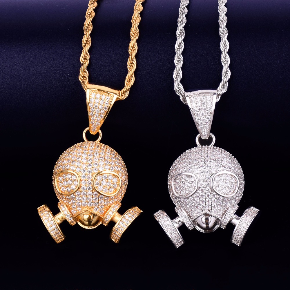 Skull Mask doom day style Pendant Necklace Chain Gold Color Charm AAAA ...